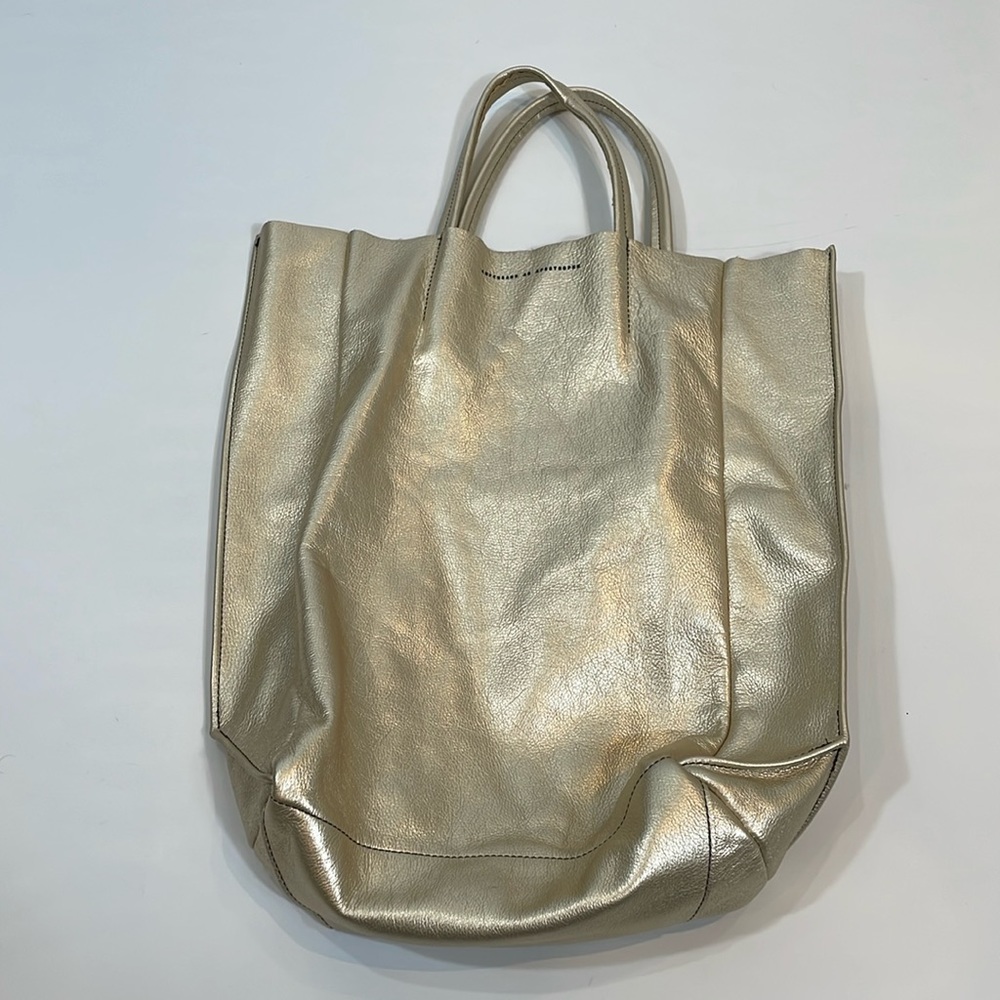 Ampersand As Apostrophe Tall Soft Gold Tote Leather - Gem